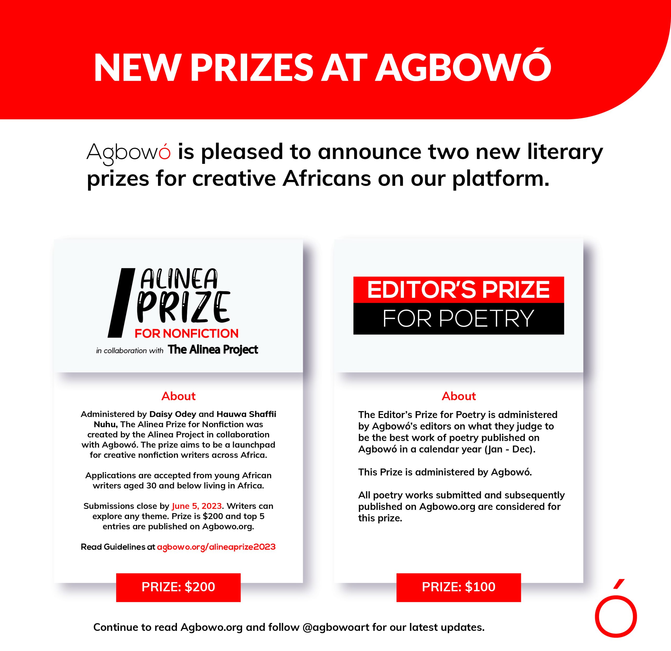 Agbowó introduces Prizes for Poetry and Nonfiction - Agbowó